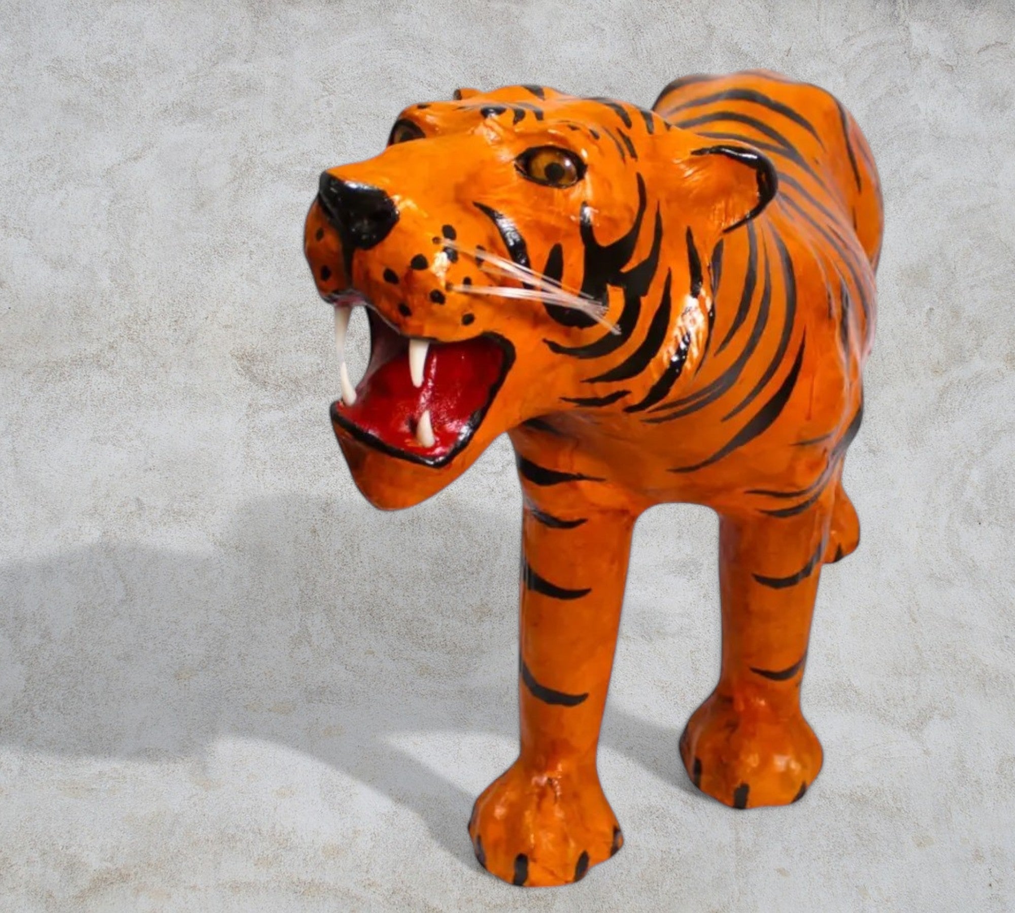 Handmade Leather Tiger Statue Eco-Friendly Wildlife Décor – Something ...